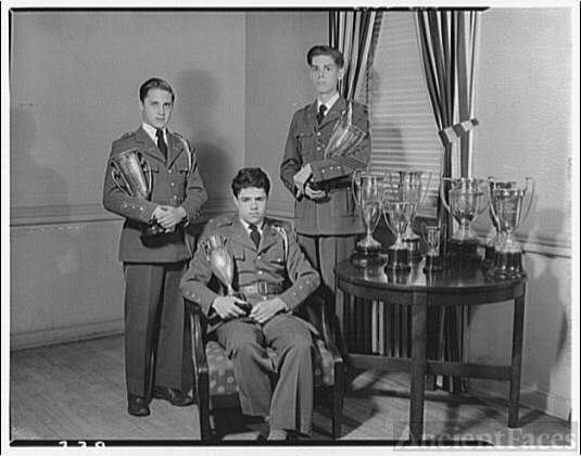 Charlotte Hall Military Academy. Three students with...