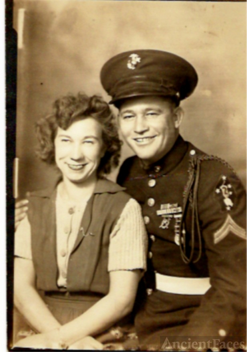 Jesse W Melvin in dress uniform and wife Cornelia T Thurmond