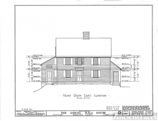 HABS CONN,4-PORT,1- (sheet 1 of 12) - Samuel Hall House,...