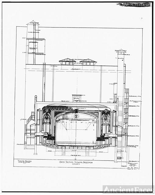 26. DRAWING No. 9, CROSS SECTION SHOWING PROSCENIUM
