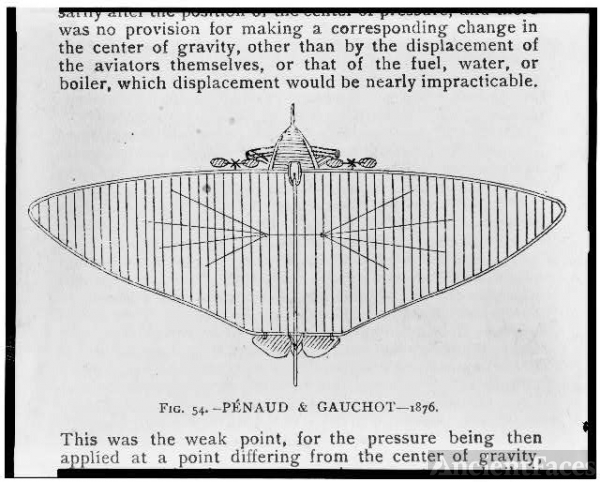 [Alphonse Penaud design for twin-propeller monoplane with...