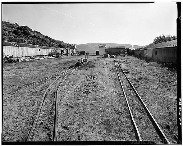 4. OVERALL VIEW OF MINE SITE, SHOWING MINE CAR TRACKS,...
