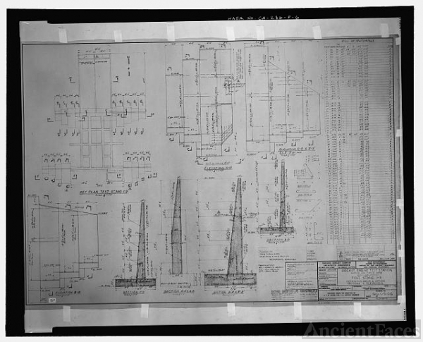 6. "TEST STAND NO. 1-3, RETAINING WALLS & APRON, SECTIONS...