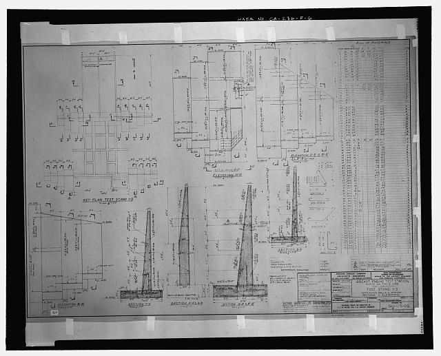 6. "TEST STAND NO. 1-3, RETAINING WALLS & APRON, SECTIONS...