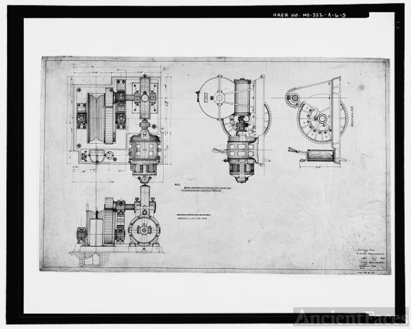 Photographic copy of engineering drawings, dated 1912, by...