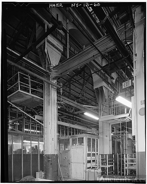 60. DETAIL VIEW OF TWO STEEL STRUCTURAL COLUMNS THAT...