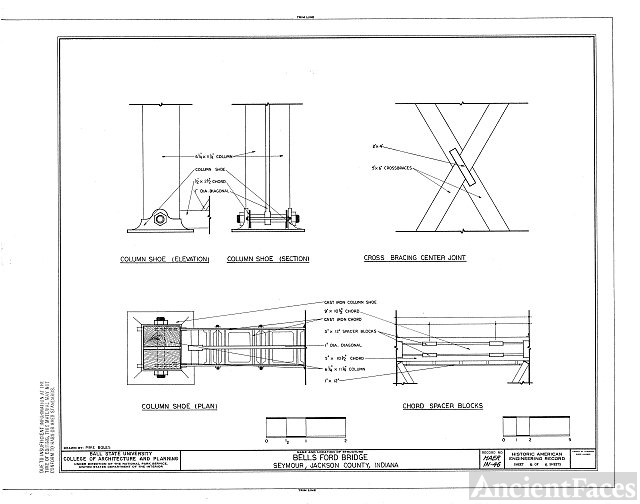 Column Shoe Elevation and Plan, Cross Bracing Center...