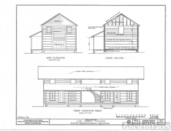 HABS ARK,29-BLEV,1- (sheet 2 of 3) - Log Cabin Tavern,...