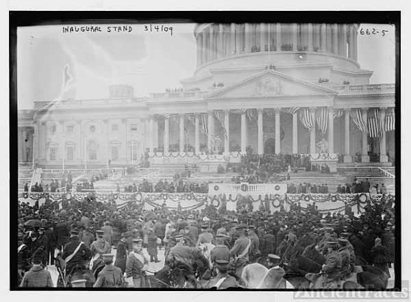 Taft Inauguration, inaugural podium at Capitol,...