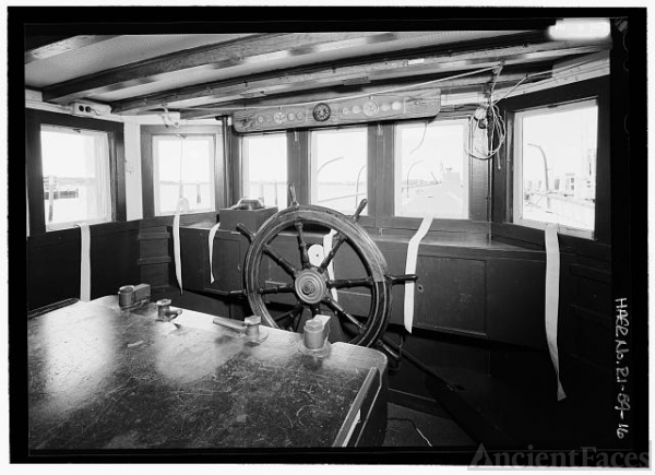 16. INTERIOR VIEW OF PILOT HOUSE, WITH CONTROLS FOR ADDED...