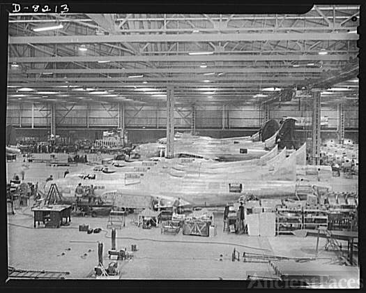 Production. B-17 heavy bomber. Fuselage for B-17F (Flying...