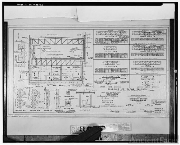 25. Photocopy of Drawing No. 21-R CROSS SECTION H-H 25. Photocopy of Drawing No. 21-R CROSS SECTION H-H