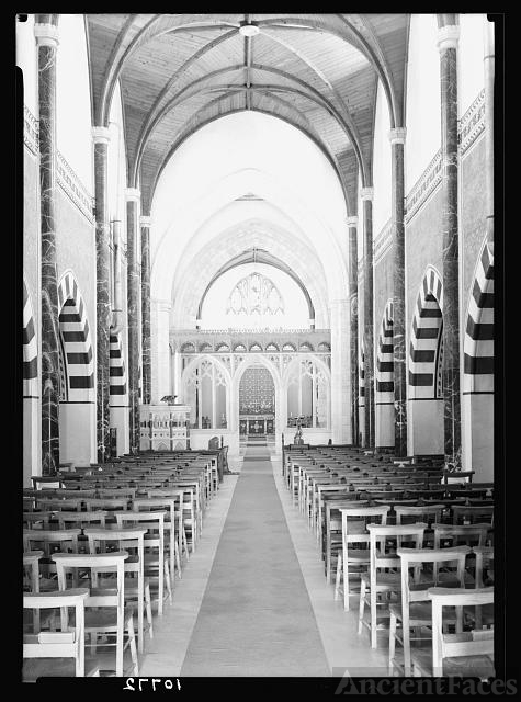 St. George's Cathedral, Jerusalem. Cathedral interior,...