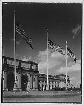 Union Station. Flags in front of Union Station II