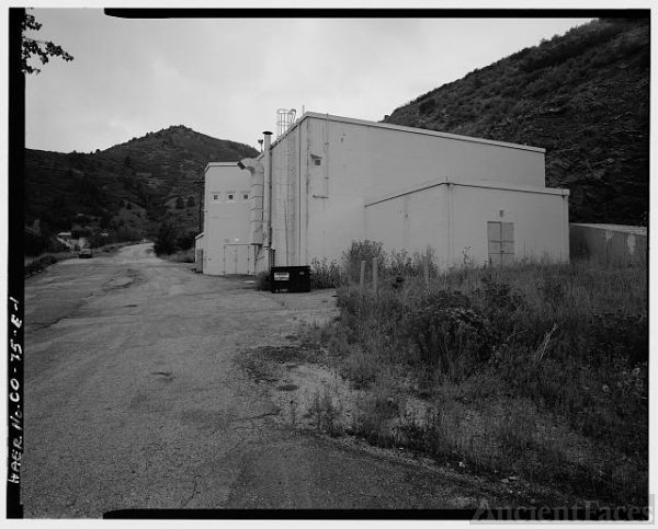 SIDE VIEW OF CONTROL BUILDING, CONNECTING TUNNELS VISIBLE...
