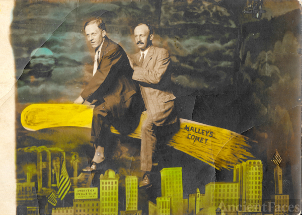 Men Riding Halley's Comet