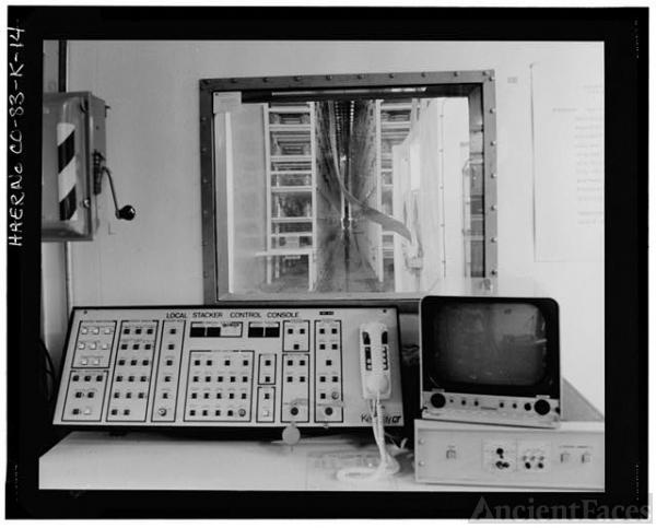 14. END VIEW OF THE PLUTONIUM STORAGE VAULT FROM THE...