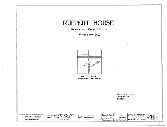 HABS DC,WASH,121- (sheet 0 of 4) - Anton Ruppert House,...