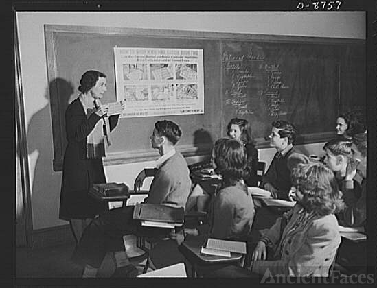 Preparation for point rationing. Miss Julie Gill, teacher...