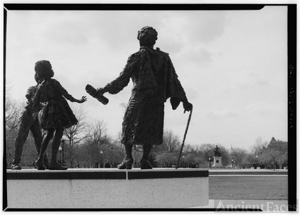 3. VIEW OF THE BACK OF THE BETHUNE STATUE WITH THE...