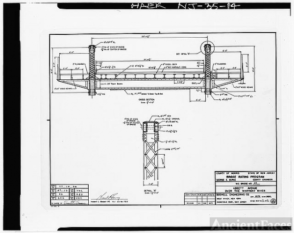 14. CROSS SECTION AND DETAIL 'A' - Abbett Avenue Bridge,...