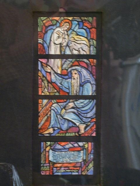 [Design drawing for stained glass window "Isaiah" with...