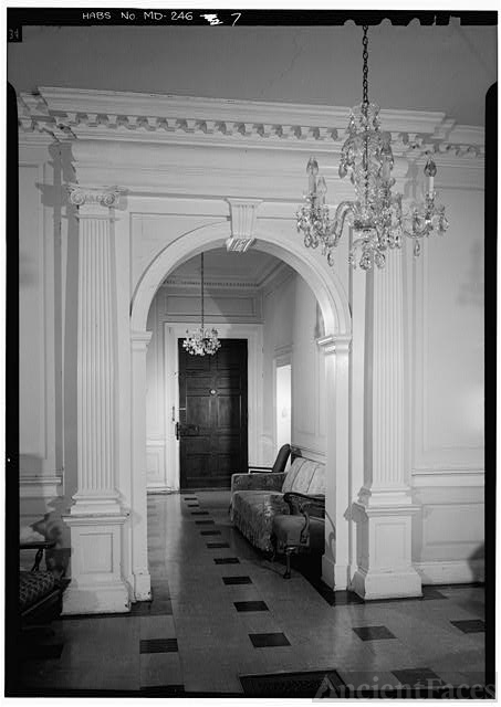 9. FIRST FLOOR, ARCH BETWEEN ENTRANCE HALL AND STAIRHALL,...