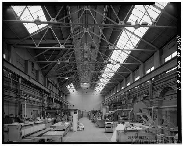 7. INTERIOR, SHOWING EXPOSED STEEL ROOF TRUSS - Watertown...