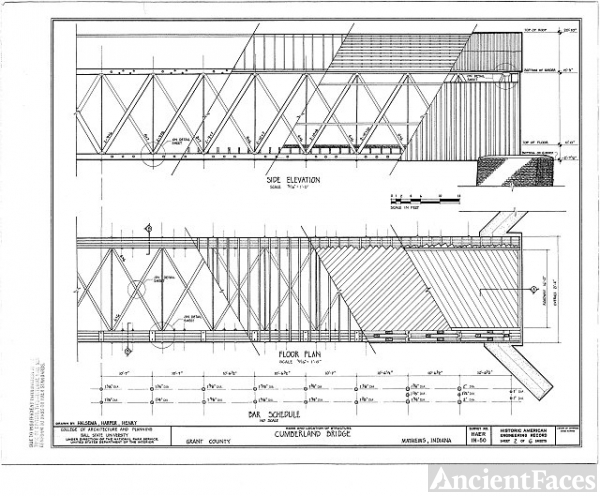 Side Elevation, Floor Plan - Cumberland Covered Bridge,...