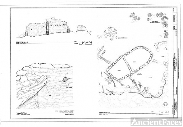 Floor Plan, Viga Detail & Section - Overlook Pueblito,...