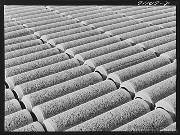 Porous tile to be used for drainage at Shasta Dam. Shasta...