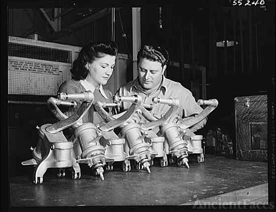 Land gear struts for the tail wheel of North America's...