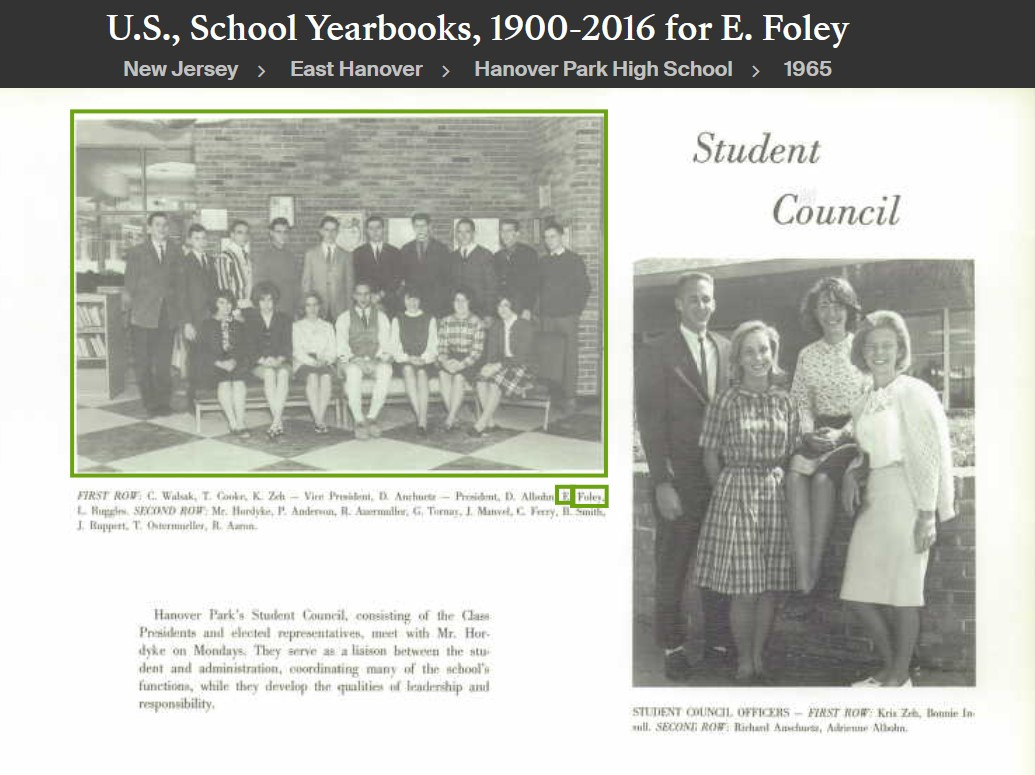 Eileen Catherine Foley-Rough--U.S., School Yearbooks, 1900-2016(1965 ...