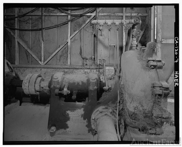 7. INTERIOR OF SAND PUMP HOUSE SHOWING FRONT VIEW OF PUMP...