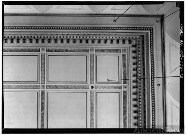 13. INTERIOR, MAIN ROOM, DETAIL OF CEILING (CLOSER VIEW)...