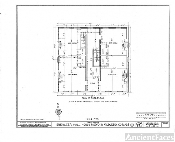 HABS MASS,9-MED,6- (sheet 3 of 10) - Ebenezer Hall House,...