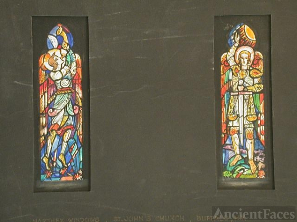 [Design drawing for stained glass Narthex windows for St....