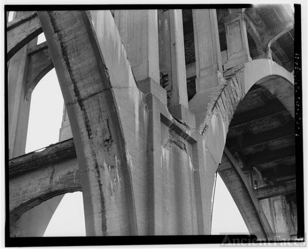 9. View of top of column, spandrel and arch of pier 8...