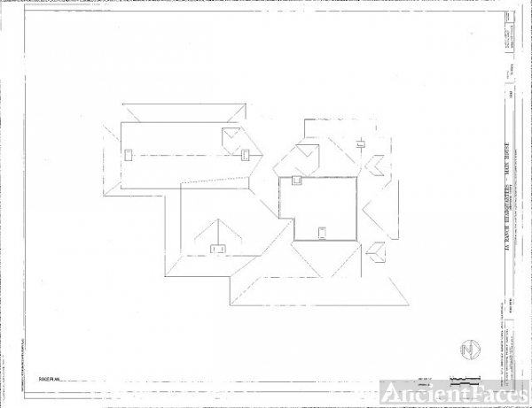 Roof Plan - J A Ranch Headquarters, Main House, Paloduro,...