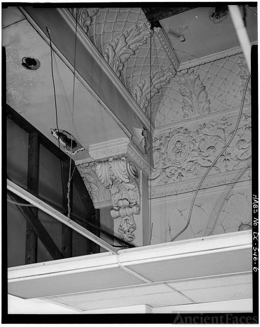 6. INTERIOR: BRACKET, FRIEZE, AND CORNICE BELOW DOME...