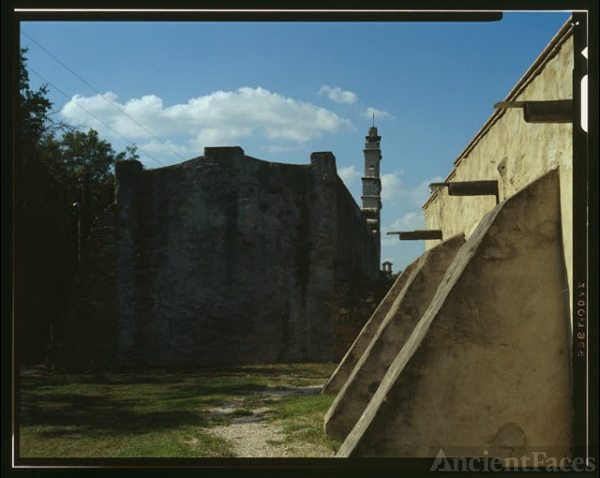 SOUTH ELEVATION, NOTE END PARAPET AND BUTTRESS - Mission...