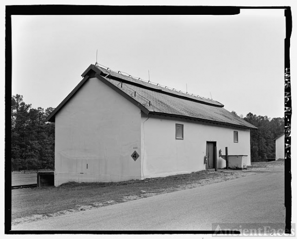 Oblique view of front (east) and south sides, view...