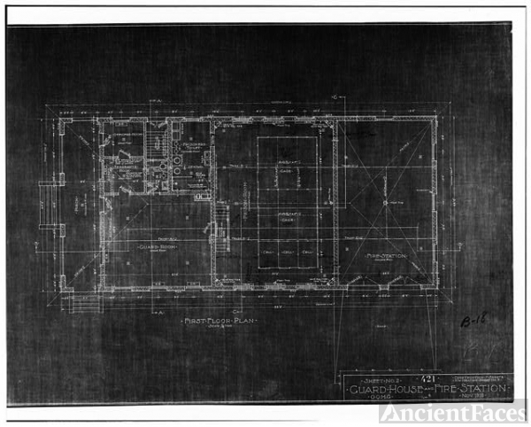 38. BLDG. #41; PHOTOCOPY OF BLUEPRINT OF WORKING DRAWING...