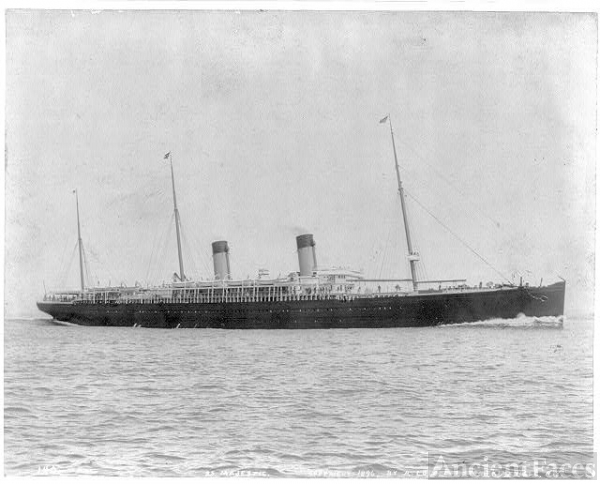 [N.Y. (City) Harbor: SS MAJESTIC - full, broadside view]