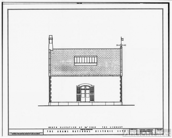 6. CA. 1956 HABS DRAWING OF SOUTH ELEVATION OF LIBRARY....
