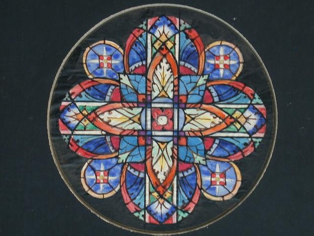 [Design drawing for stained glass Rose Window]
