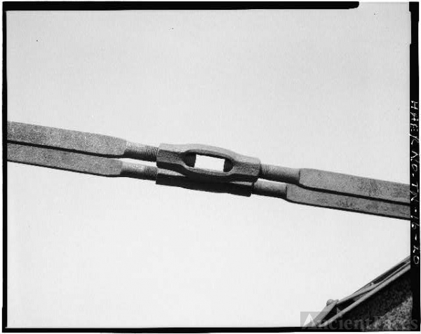 20. VIEW OF TURNBUCKLE CONNECTION OF CENTRAL TRUSS...