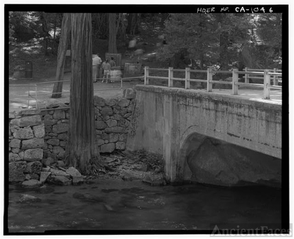 6. NE END OF BRIDGE. - Old Happy Isles Bridge, Spanning...