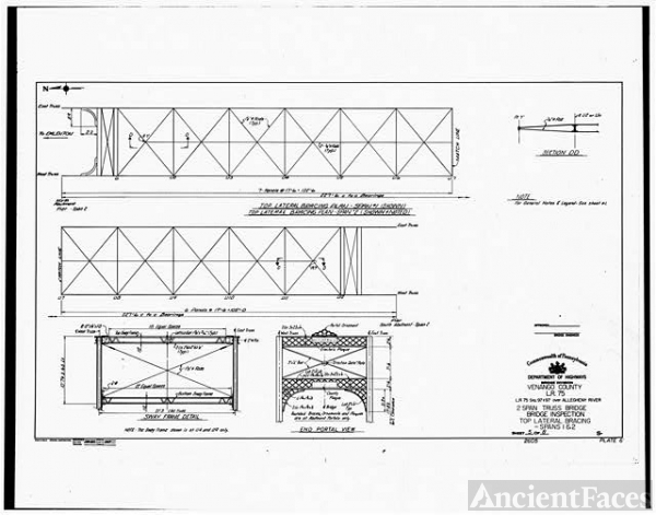 35. TOP LATERAL BRACING, SPANS 1 AND 2 - Emlenton Bridge,...