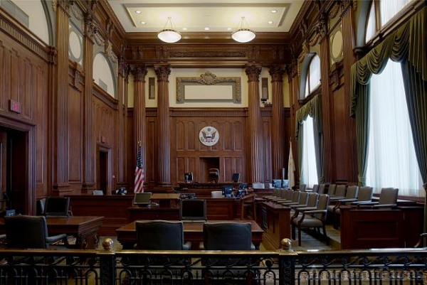 Courtroom, Federal Building and U.S. Courthouse,...